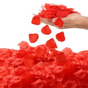 200 Pieces Artificial Rose Petal 9 Pieces Heart Shape Candles Romantic Love Candle Tealight Candle Girl Scatter Petal for Wedding Valentine's Day Dinner Cake Decor Party Favor