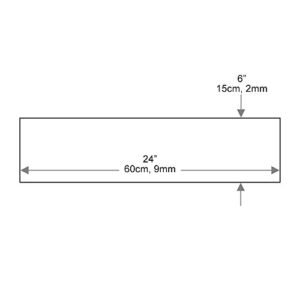 Rectangle Floating Glass Shelf - 6" x 24" Inch - 3/8" Inch Thick - Flat Polished