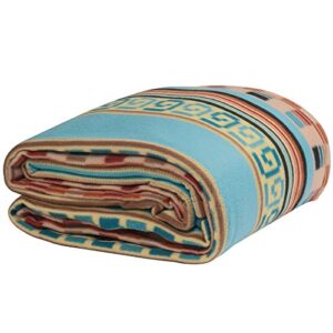 Bits and Pieces - Mesa Fleece Blanket - Ultra-Soft Queen Sized Polyester Blanket - Rustic Southwestern Design – Reversible - Easy to Wash - 90" x 90"