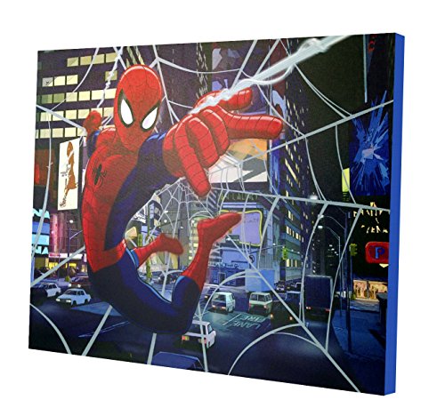 Idea Nuova Spider-Man LED Canvas Wall Art, Children's Home Décor, Bedroom