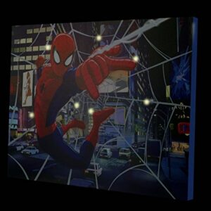 Idea Nuova Spider-Man LED Canvas Wall Art, Children's Home Décor, Bedroom