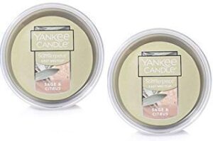 yankee candle 2 pack sage & citrus easy meltcup. 2.2 oz. wax melt warmer. home fragrance.