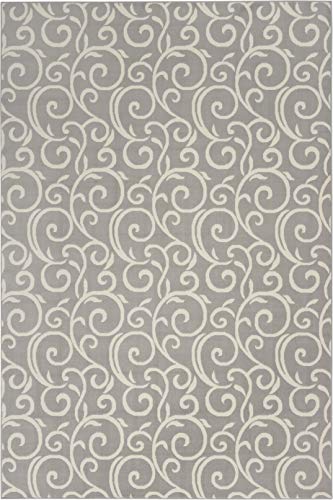 Nourison Grafix Floral Grey 6' x 9' Area -Rug, Easy -Cleaning, Non Shedding, Bed Room, Living Room, Dining Room, Kitchen (6x9)