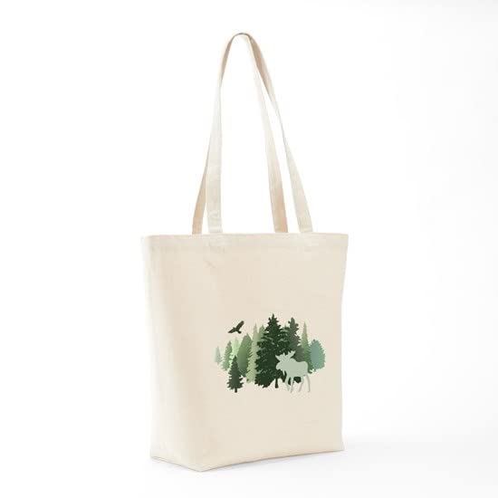 CafePress Moose In The Forest Tote-Bag Natural Canvas Tote-Bag,Shopping-Bag