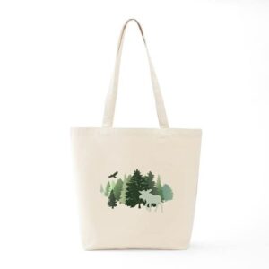 CafePress Moose In The Forest Tote-Bag Natural Canvas Tote-Bag,Shopping-Bag