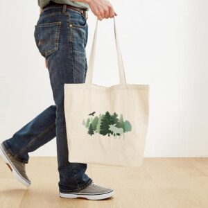 CafePress Moose In The Forest Tote-Bag Natural Canvas Tote-Bag,Shopping-Bag