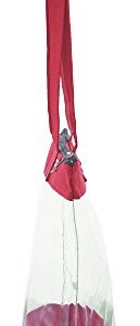 Clear Shoulder Tote with ZIPPER Closure, Red