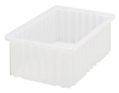 Quantum Storage Systems Storage Quantum DG92060CL Dividable Grid Container, 16.5" Length, 10 7/8" Width, 6" Height, Clear, Pack of 8, 16-1/2" L x 10-7/8" W x 6" H, 8 Count