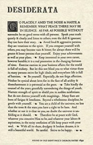 11×17 archival parchment motivational desiderata poem by max ehrmann