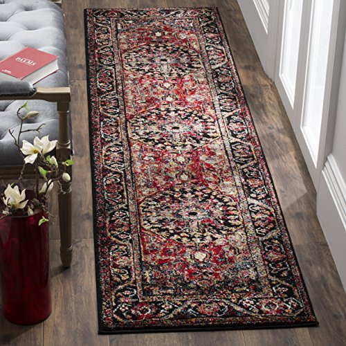 SAFAVIEH Vintage Hamadan Collection 2'3" x 18' Red / Multi VTH215A Oriental Traditional Persian Non-Shedding Living Room Bedroom Runner Rug