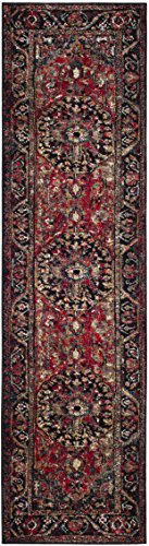 SAFAVIEH Vintage Hamadan Collection 2'3" x 18' Red / Multi VTH215A Oriental Traditional Persian Non-Shedding Living Room Bedroom Runner Rug