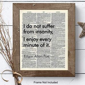 Edgar Allan Poe Quote, Dictionary Art - 8x10 Upcycled Wall Decor, Home Decoration for Bedroom, Living Room, Office, Apartment - Cool Unique Gift, Funny Saying - Unframed Poster Print Picture Photo