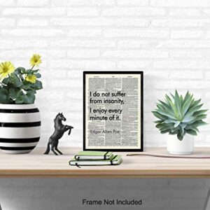 Edgar Allan Poe Quote, Dictionary Art - 8x10 Upcycled Wall Decor, Home Decoration for Bedroom, Living Room, Office, Apartment - Cool Unique Gift, Funny Saying - Unframed Poster Print Picture Photo