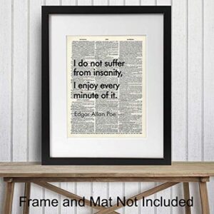 Edgar Allan Poe Quote, Dictionary Art - 8x10 Upcycled Wall Decor, Home Decoration for Bedroom, Living Room, Office, Apartment - Cool Unique Gift, Funny Saying - Unframed Poster Print Picture Photo