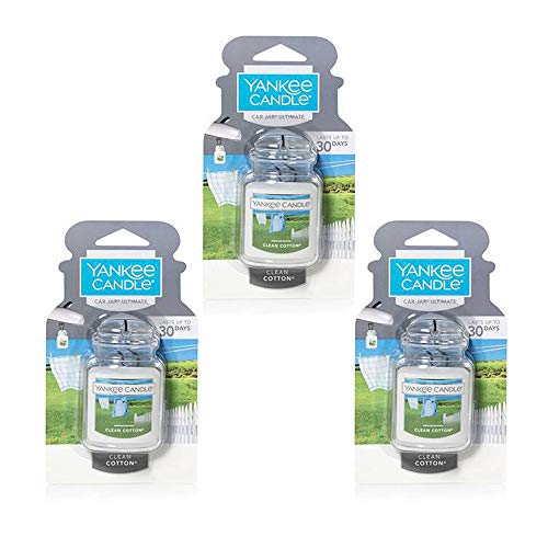 Yankee Candle 3 Pack of Clean Cotton Car Jar Ultimate