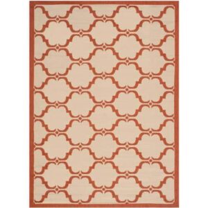 safavieh courtyard collection 5’3″ x 7’7″ beige/terracotta cy6009 trellis indoor/ outdoor–waterproof easy–cleaning patio backyard mudroom area–rug