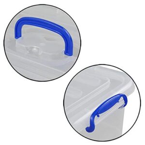 Eagrye 8 Quart Plastic Storage Latch Box, Clear Storage Bin Organizer with Handle, Set of 2