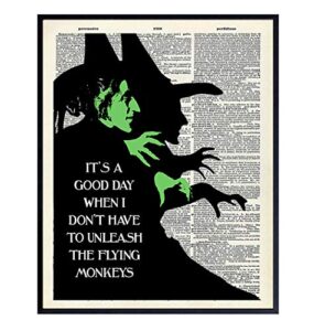 funny wizard of oz dictionary art – 8×10 wicked witch wall decor, home decoration, apartment or office poster- cool unique gift for mom, boss, manager – unframed picture, photo, print