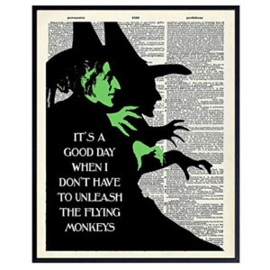 Funny Wizard of Oz Dictionary Art - 8x10 Wicked Witch Wall Decor, Home Decoration, Apartment or Office Poster- Cool Unique Gift for Mom, Boss, Manager - Unframed Picture, Photo, Print