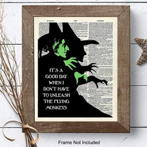 Funny Wizard of Oz Dictionary Art - 8x10 Wicked Witch Wall Decor, Home Decoration, Apartment or Office Poster- Cool Unique Gift for Mom, Boss, Manager - Unframed Picture, Photo, Print