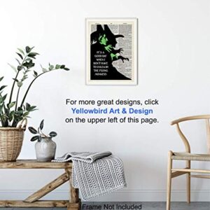 Funny Wizard of Oz Dictionary Art - 8x10 Wicked Witch Wall Decor, Home Decoration, Apartment or Office Poster- Cool Unique Gift for Mom, Boss, Manager - Unframed Picture, Photo, Print