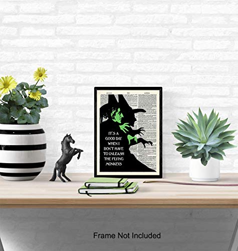 Funny Wizard of Oz Dictionary Art - 8x10 Wicked Witch Wall Decor, Home Decoration, Apartment or Office Poster- Cool Unique Gift for Mom, Boss, Manager - Unframed Picture, Photo, Print