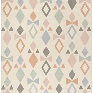 SAFAVIEH Kids Collection 8' x 10' Ivory/Multi SFK901A Handmade Geometric Wool Area Rug