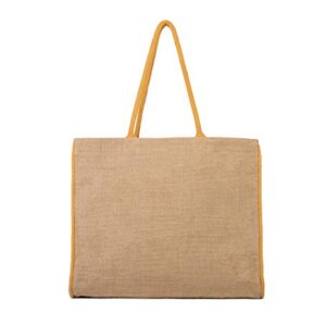 Mona B. Jute Burlap Grocery Tote Bag (Hello Sunshine)