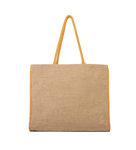 Mona B. Jute Burlap Grocery Tote Bag (Hello Sunshine)