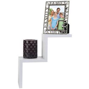 arad white 2 steps ladder type shaped wall shelf