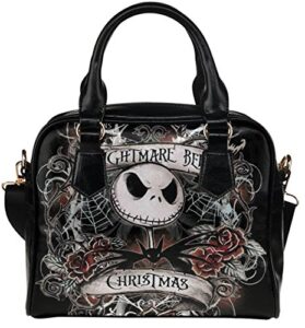 women shoulder handbag crossbody bags with the nigntmare before christamas jack pattern