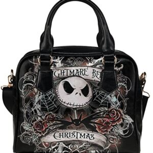 Women Shoulder Handbag Crossbody Bags with The Nigntmare Before Christamas Jack Pattern