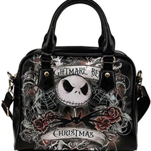 Women Shoulder Handbag Crossbody Bags with The Nigntmare Before Christamas Jack Pattern