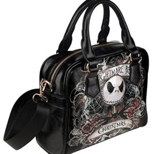 Women Shoulder Handbag Crossbody Bags with The Nigntmare Before Christamas Jack Pattern