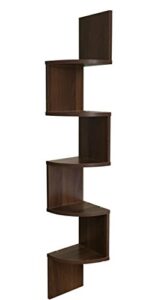 ewei’s homewares 5-tier large corner wall mount shelf, walnut