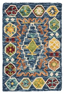 safavieh aspen collection 2′ x 3′ navy / gold apn501a handmade boho wool accent rug