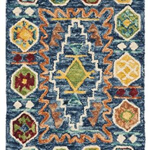 SAFAVIEH Aspen Collection 2' x 3' Navy / Gold APN501A Handmade Boho Wool Accent Rug