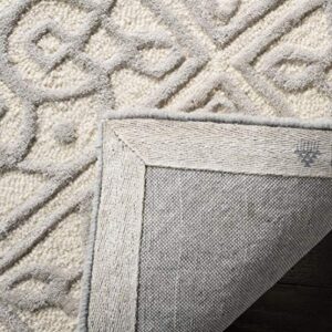 SAFAVIEH Cambridge Collection 8' x 10' Ivory/Grey CAM731Q Handmade Trellis Premium Wool Area Rug