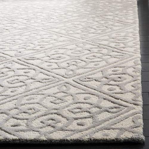 SAFAVIEH Cambridge Collection 8' x 10' Ivory/Grey CAM731Q Handmade Trellis Premium Wool Area Rug