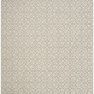 SAFAVIEH Cambridge Collection 8' x 10' Ivory/Grey CAM731Q Handmade Trellis Premium Wool Area Rug