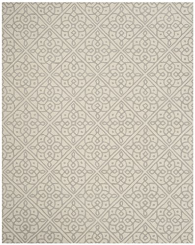 SAFAVIEH Cambridge Collection 8' x 10' Ivory/Grey CAM731Q Handmade Trellis Premium Wool Area Rug