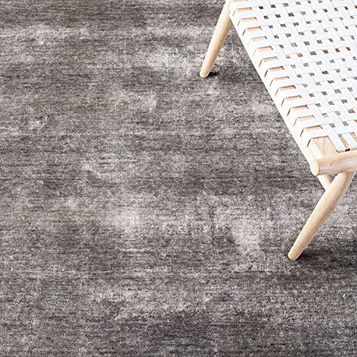 SAFAVIEH Mirage Collection 8' x 10' Brown / Charcoal MIR801B Handmade Modern Viscose Area Rug