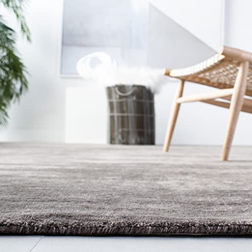 SAFAVIEH Mirage Collection 8' x 10' Brown / Charcoal MIR801B Handmade Modern Viscose Area Rug