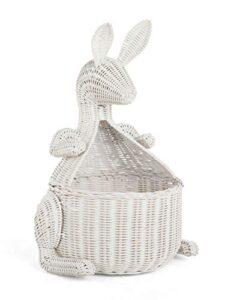 kangaroo wicker storage basket, white