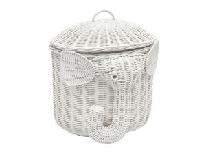 kouboo 1060103 rattan elephant storage basket, white