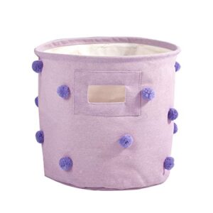 heritage kids pom storage basket, purple