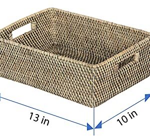 Kouboo 1060122 Laguna Rattan Shelf & Organizing Basket, Gray-Brown