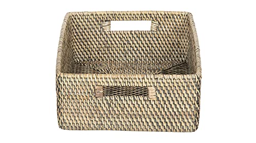 Kouboo 1060122 Laguna Rattan Shelf & Organizing Basket, Gray-Brown