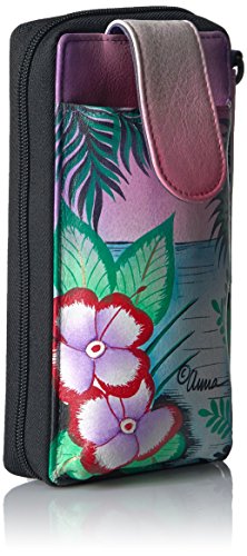 Anna by Anuschka Women's Hand-Painted Genuine Leather Smartphone Case & Wallet - Tropical Flamingos