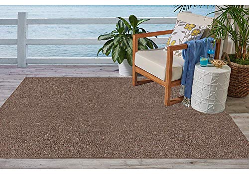 Ambiant Broadway Collection Solid Color Indoor Outdoor Area Rugs Brown - 4' x 6'